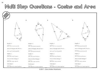 Non Right Angle Trigonometry Area Of Triangle Cosine Rule And Sine Rule