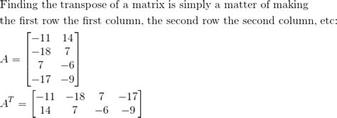 The Transpose Linear Algebra
