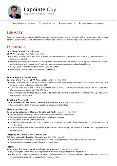 Project Coordinator Resume Sample In 2025 Resumekraft