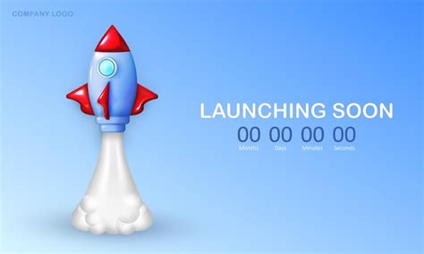 Premium Vector Launching Soon Banner With 3d Cartoon Rocket And Countdown Web Page Template