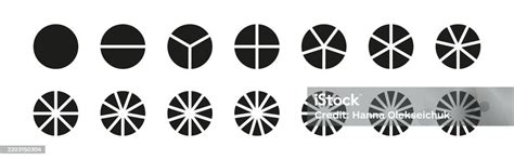 1에서 14까지의 동일한 부분으로 원 분할 세그먼트가 있는 둥근 분할 다이어그램을 휠합니다 인포그래픽 세트입니다 코칭 공백 파이 차트 템플릿 세분화된 차트 피자 차트