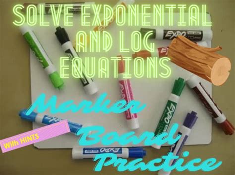 Solving Exponential And Logarithm Equations Practice Activity W Sped Hints