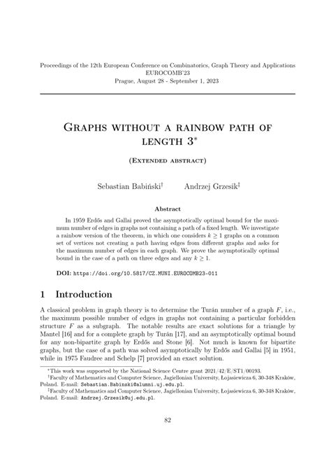 Pdf Graphs Without A Rainbow Path Of Length 3