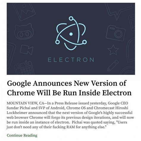 Chrome Meets Electron R Programminghumor