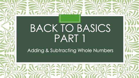 Math Part Add Subtract Whole Numbers YouTube