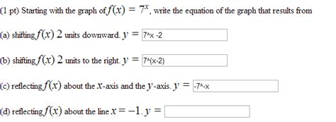 solved starting with the graph f x 7x write the