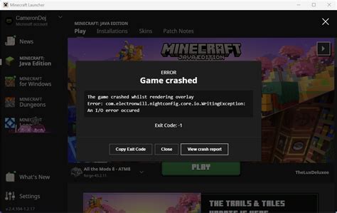 All The Mods 8 Game Crash Help R Allthemods