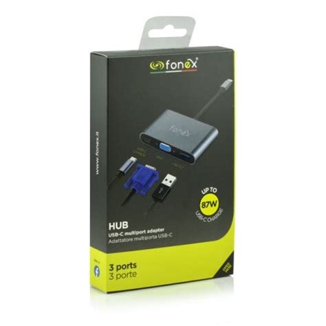 Alumínium Adapter Type C Csatlakozással és Vga Kimenettel Usb 3 0