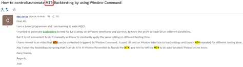 How To Controlautomate Mt5 Backtesting By Using Window Command