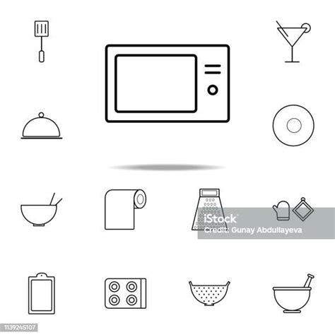 전자 레인지 아이콘 웹 및 모바일 용 주방 아이콘 범용 세트 개념에 대한 스톡 벡터 아트 및 기타 이미지 개념 그릇 금속 Istock
