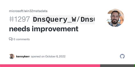 `dnsqueryw``dnsquerya` Needs Improvement · Issue 1297 · Microsoftwin32metadata · Github