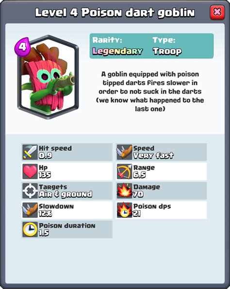 Poison Dart Goblin Idea Idk What Do You Want Me To Say R Clashroyale