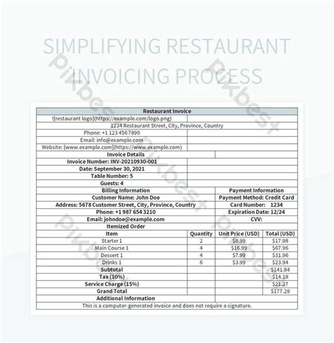 streamlining restaurant invoicing procedures excel template free