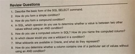 solved review questions 1 describe the basic form of the