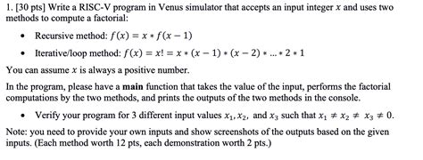 Solved Pts Write A RISC V Program In Venus Chegg