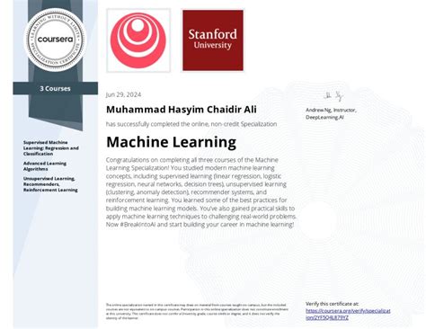 Muhammad Hasyim Chaidir Ali On Linkedin Machinelearning Tensorflow Deeplearning Stanford