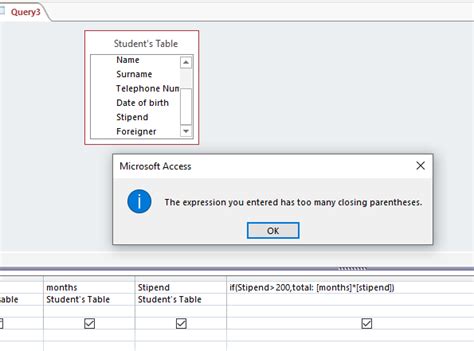 microsoft access creating queries with calculated fields stack overflow