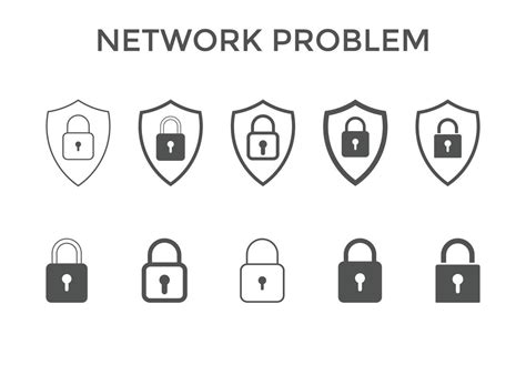 Set Of Network Protection Icons Lock Security Shield Icon 11054362 Vector Art At Vecteezy