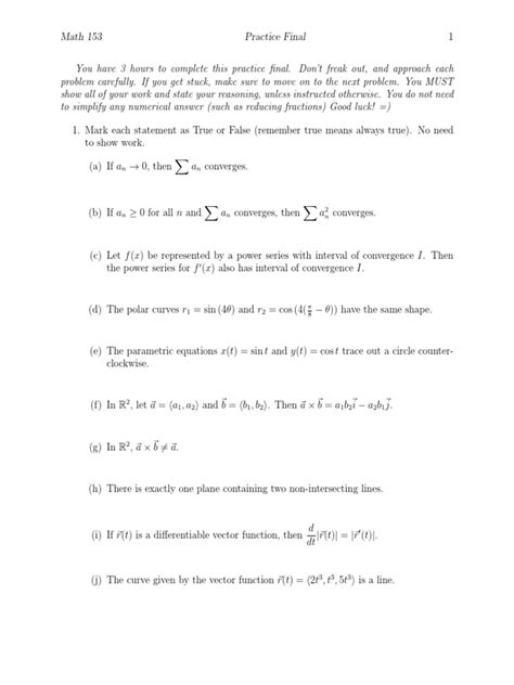 Practice Calc 3 Test Pdf Trigonometric Functions Differential Topology