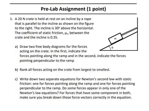 solved pre lab assignment 1 point 1 a 20 n crate is held
