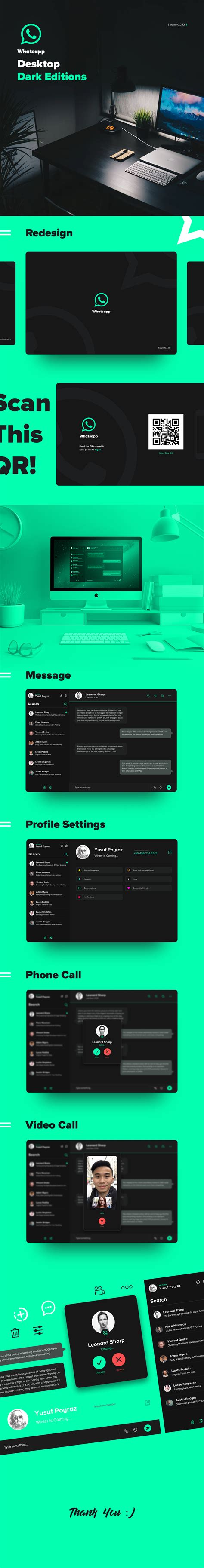 Whatsapp Dark Edition UI UX On Behance