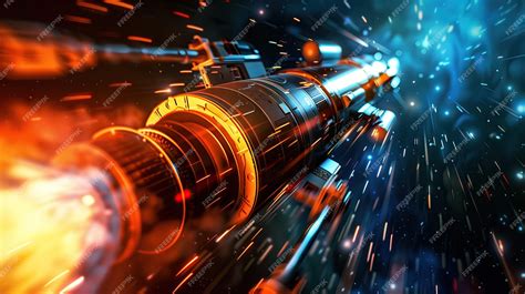 Premium Photo Hyperspeed Space Engine Futuristic Spacecraft High Velocity Motion Blur Energy