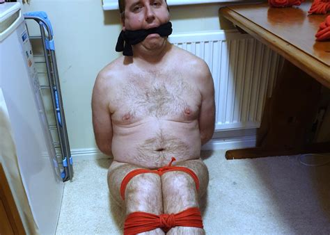 Naked Bound And Gagged Man Kept In A Room BBW Domination BBW Bondageamateurman Tied Upbound And