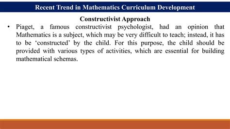 Recent Trend In Mathematics Curriculum Development Pptx