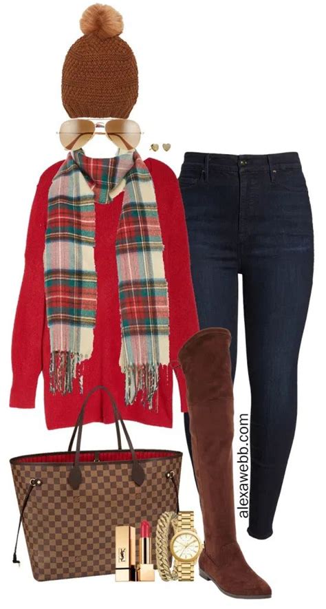 Plus Size Red Tunic Sweater Outfit Red Sweater Outfit Plus Size