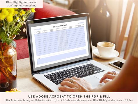 Printable Seizure Tracker Fillable Seizure Logs Epilepsy Tracker