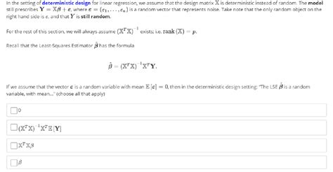 Solved Geometric Interpretation Of Linear Regression 1 Point