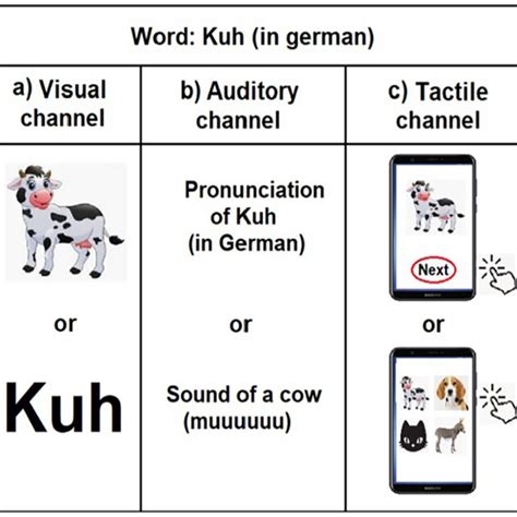 Examples Of Visual Auditory And Tactile Modalities To Provide Download Scientific Diagram