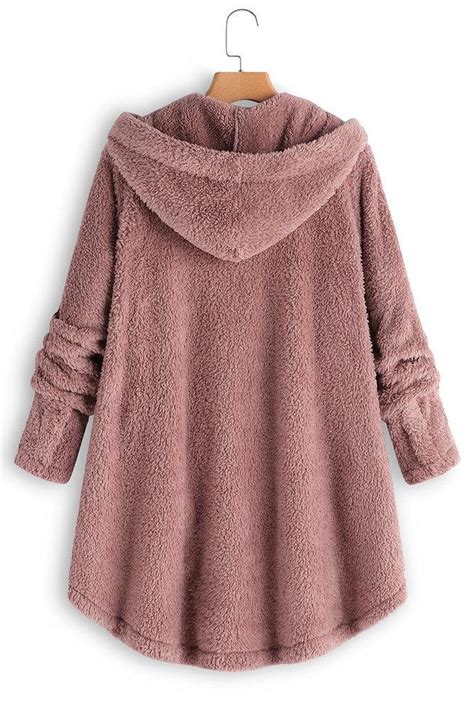 Solid Color Buttons Hooded Long Sleeves Coat Ivyalpha