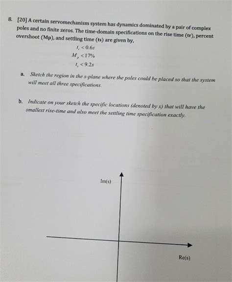 Solved A Certain Servomechanism System Has Dynamics Chegg