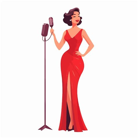 Sultry Jazz Singer Performing On Stage With Passionate Vocals Premium AI Generated Vector