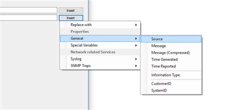 how to setup a set property action winsyslog