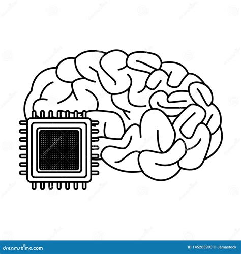 Microchip Black Silhouette Icons Cpu Vector Set