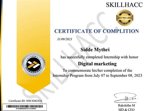 Im Happy To Share That Im Successfully Completed My Internship In