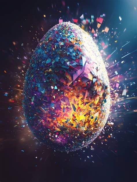 Easter Egg Explodes With Bright Colors Stock Illustration Illustration Of Easter Whimsical