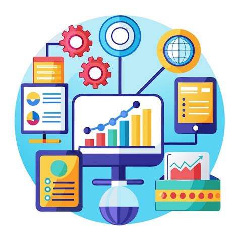Colorful Chart With Bar Graph Line Graph And Pie Chart For Business