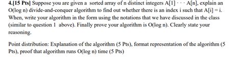 Solved Pts Suppose You Are Given A Sorted Array Of N Chegg