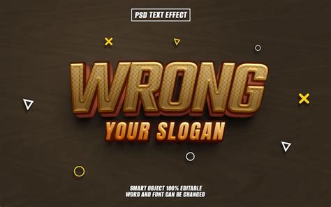 premium psd wrong text effect font editable typography 3d text