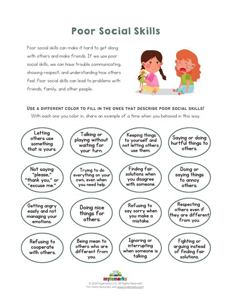 Social Skills Reading Comprehension Worksheets Reading Comprehension