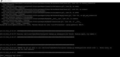 [error] we are not able to run usr local cyberpanel bin python manage