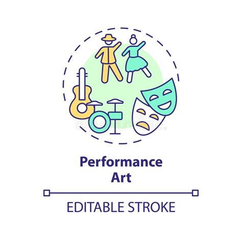 Thin Line Simple Colorful Performance Art Icon Concept Stock Illustration Illustration Of Icon