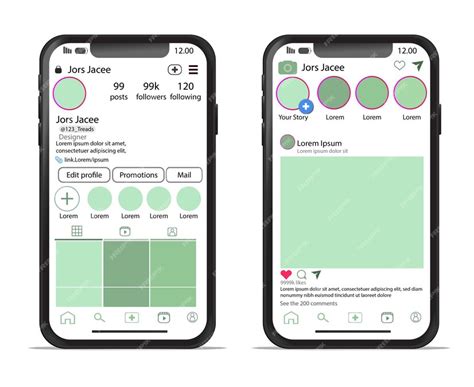 Premium Vector Instagram Profile Interface Template