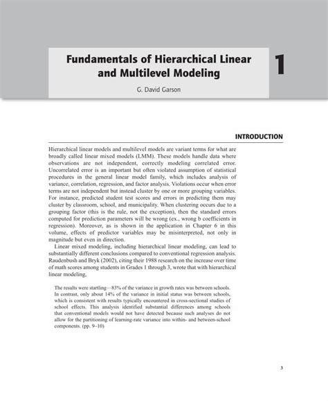 pdf fundamentals of hierarchical linear and multilevel modeling