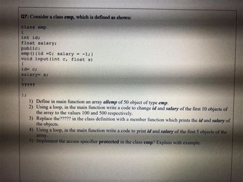 solved q5 create a class called employee that
