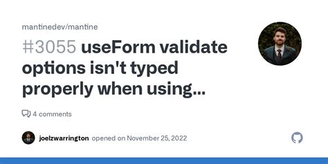 Useform Validate Options Isnt Typed Properly When Using Nested Fields