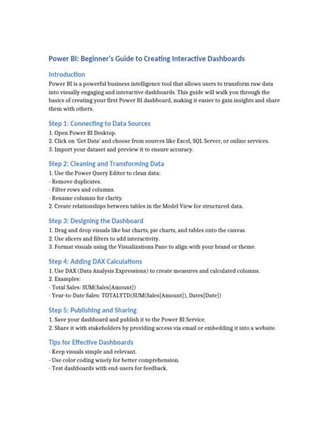 Power Bi Beginners Guide Pdf